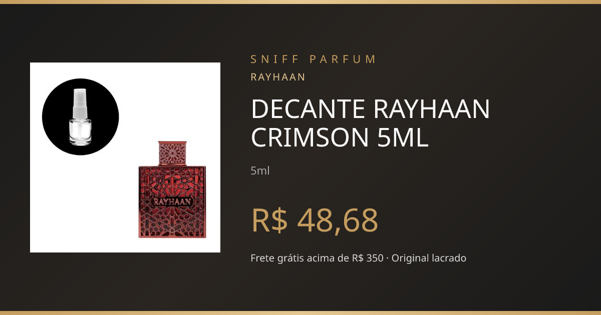 DECANTE RAYHAAN CRIMSON 5ML | Sniff Parfum