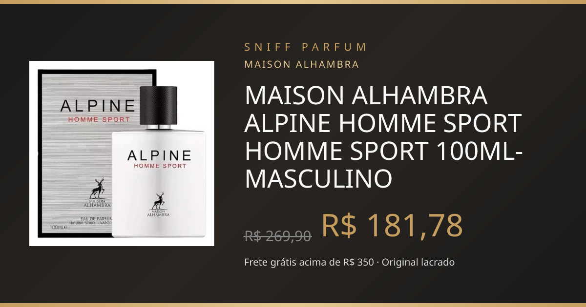 MAISON ALHAMBRA ALPINE HOMME SPORT HOMME SPORT 100ML- MASCULINO | Sniff ...