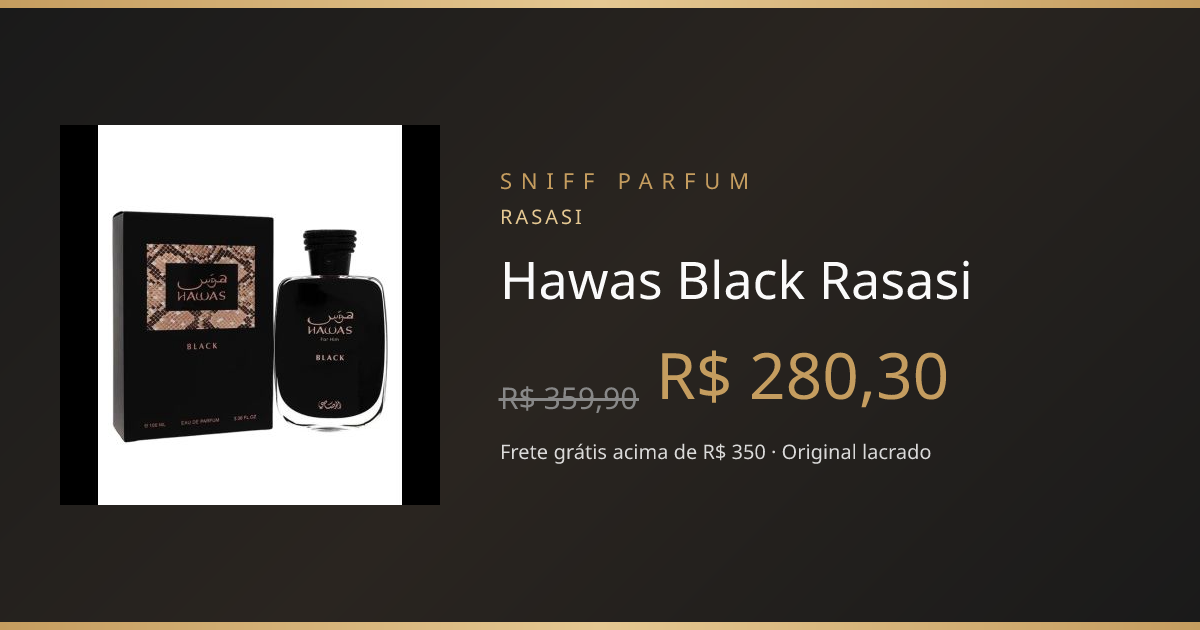 Hawas Black Rasasi | Sniff Parfum